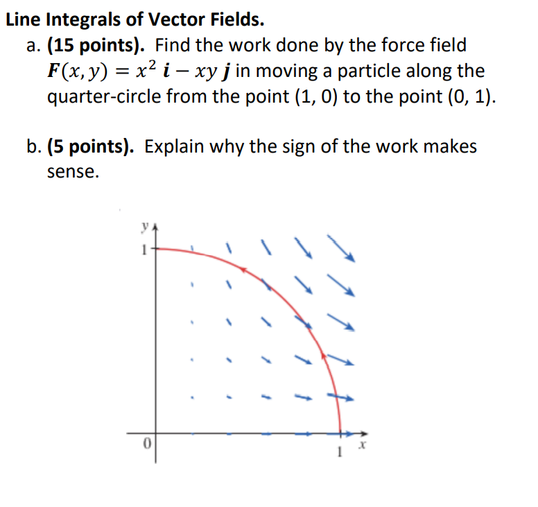 Solved Line Integrals of Vector Fields. a. (15 points). Find | Chegg.com