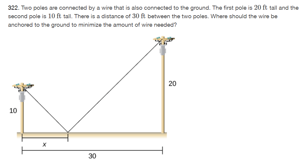 Solved 322. Two poles are connected by a wire that is also | Chegg.com