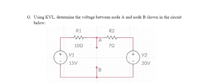 G. ﻿Using KVL, ﻿determine the voltage between node A | Chegg.com