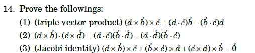 Solved 해법 보기Prove the followings:(1) (triple vector | Chegg.com