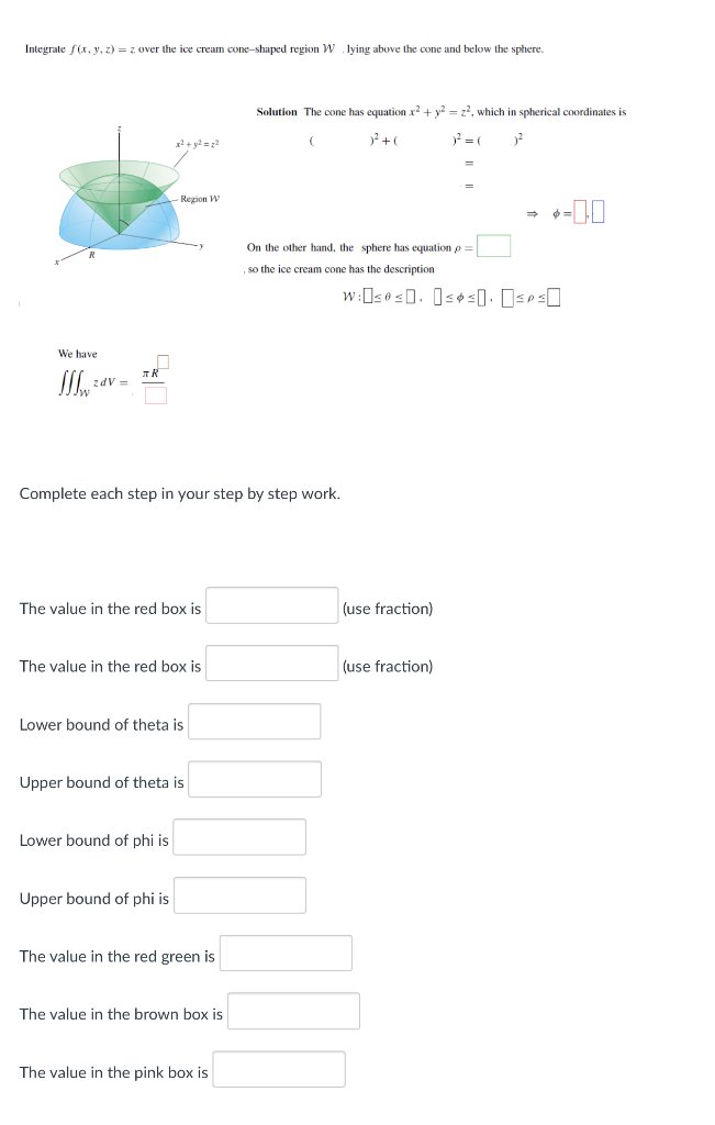 Solved Integrate f(x,y,z)=z over the ice cream cone-shaped | Chegg.com