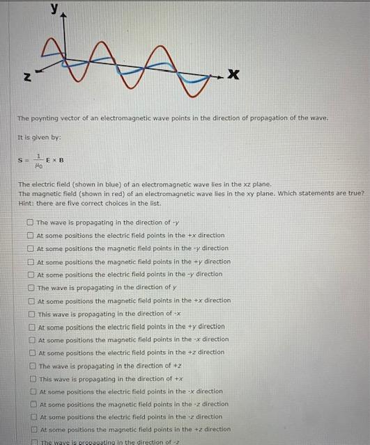 Solved darne The poynting vector of an electromagnetic wave | Chegg.com