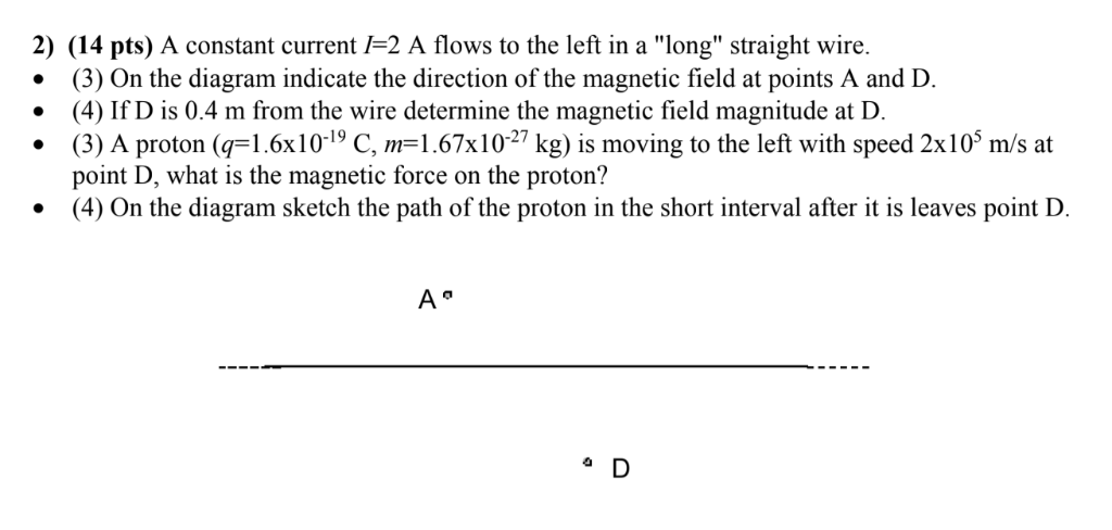 Solved 2) (14 pts) A constant current I=2 A flows to the | Chegg.com