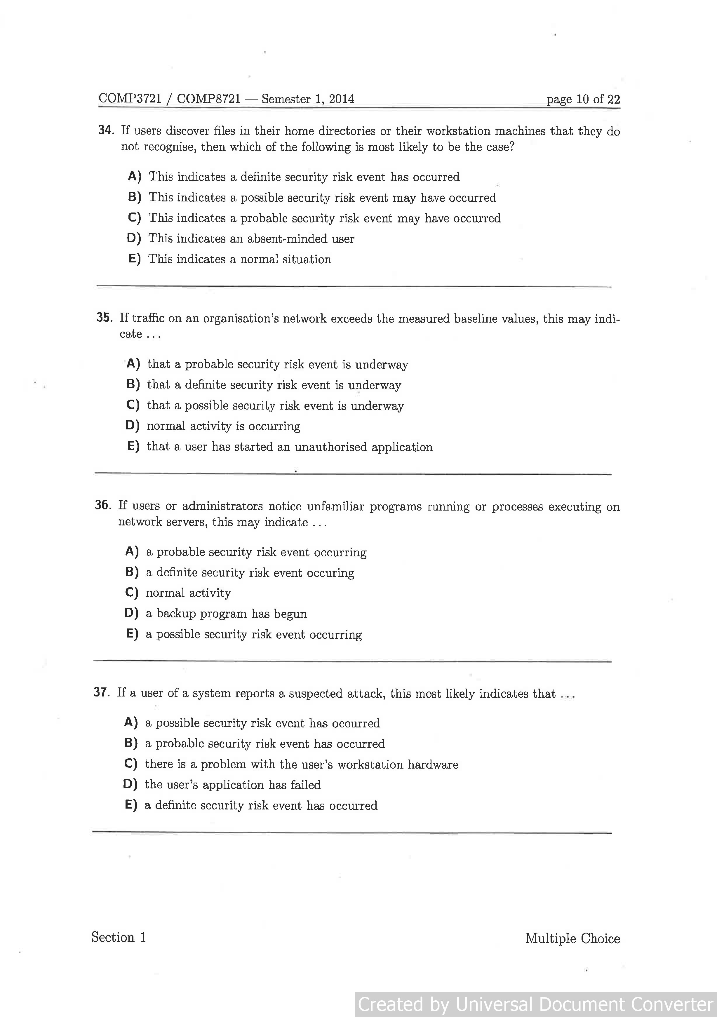 Solved COMP3721 COMP8721 Semester 1, 2014 ракe 3 of 22 6. | Chegg.com