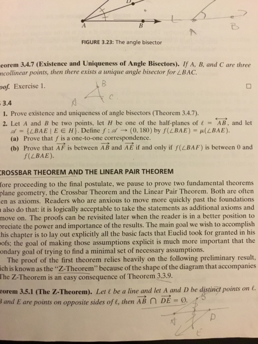 Solved FIGURE 3.23: The angle bisector eorem 3.4.7 | Chegg.com
