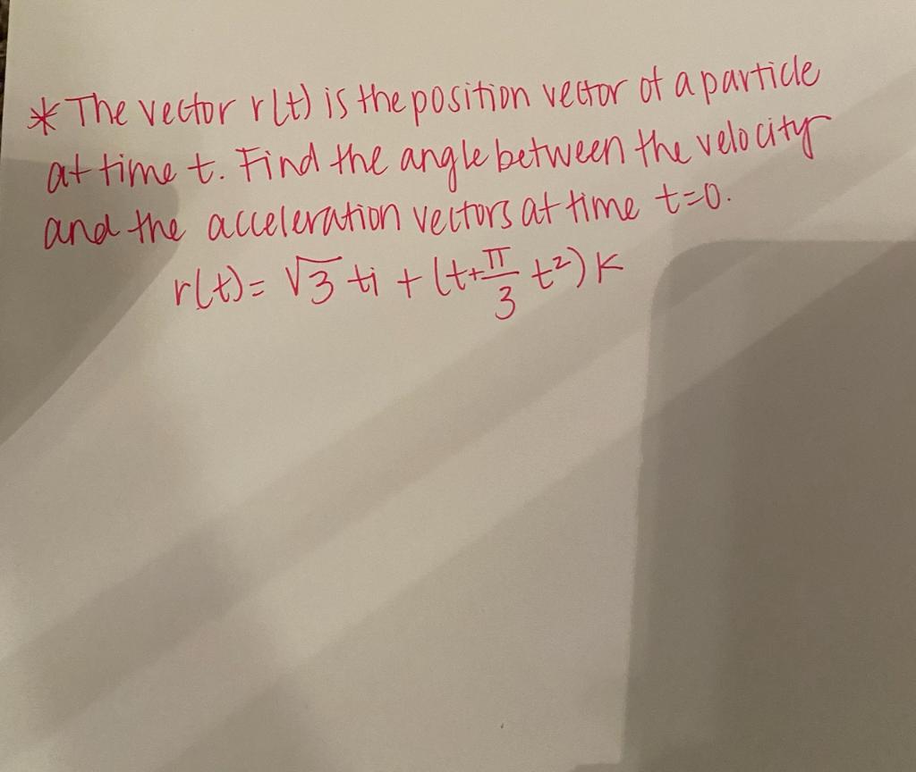 Solved * The vector r(t) is the position vector of a | Chegg.com