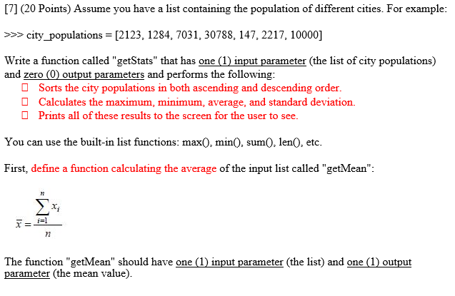 Solved [7] (20 Points) Assume you have a list containing the | Chegg.com