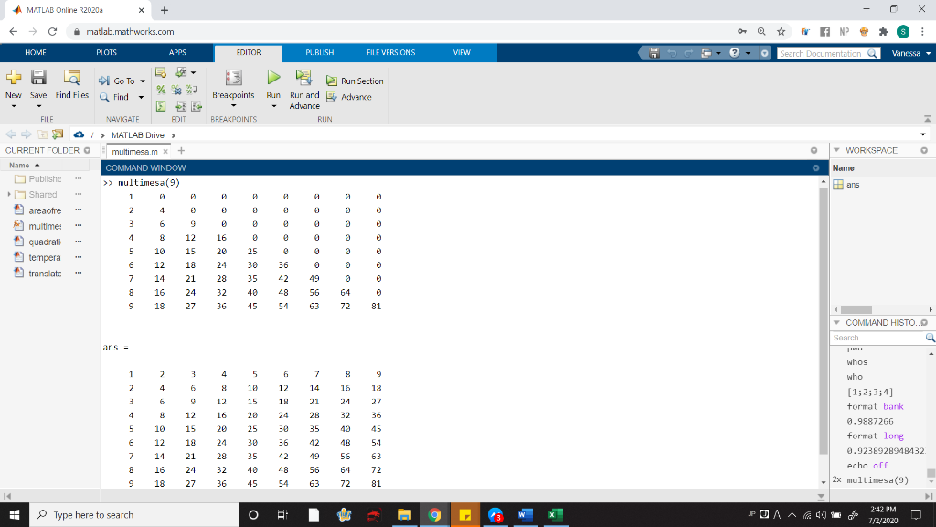 Solved Help with codes function mtable = | Chegg.com