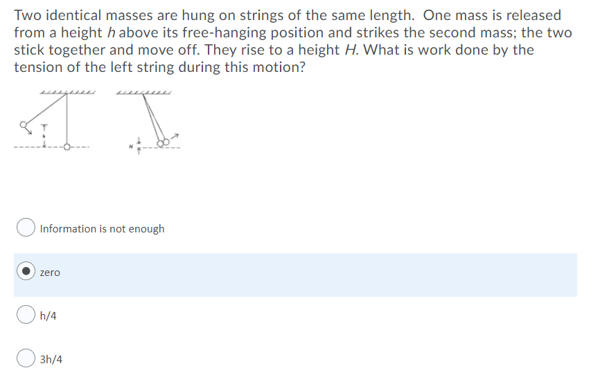 Solved Two identical masses are hung on strings of the | Chegg.com