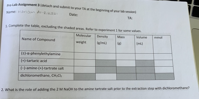 Solved Lab Assignment 3 (detach and submit to your TA at the | Chegg.com