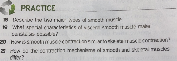 Solved PRACTICE 18 Describe The Two Major Types Of Smooth Chegg