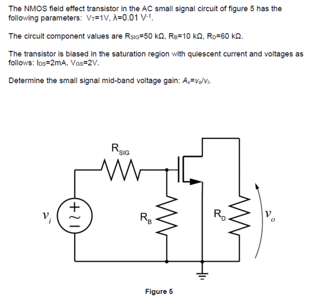Solved The NMOS field effect transistor in the AC small | Chegg.com
