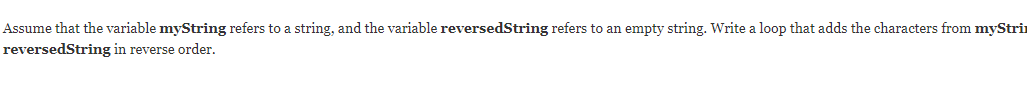 Solved Assume that the variable myString refers to a string, | Chegg.com