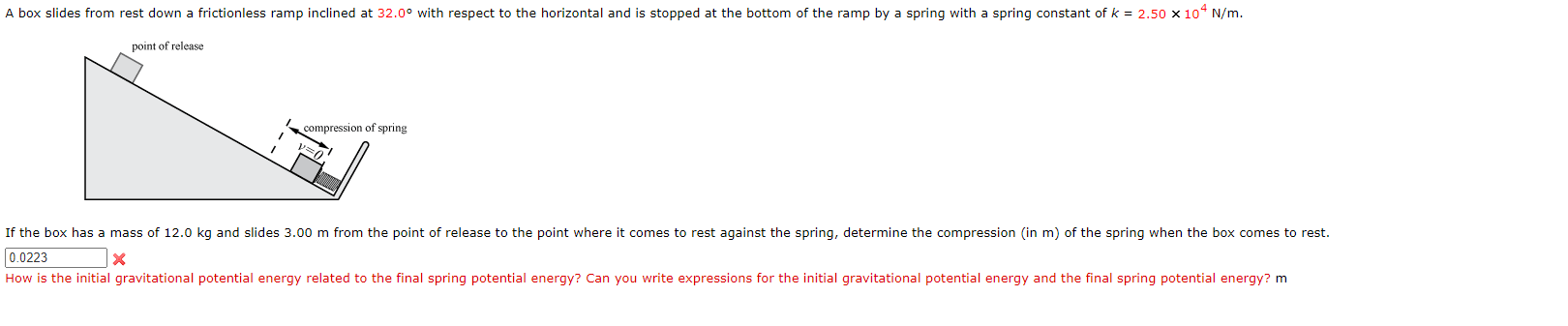 Solved A box slides from rest down a frictionless ramp | Chegg.com