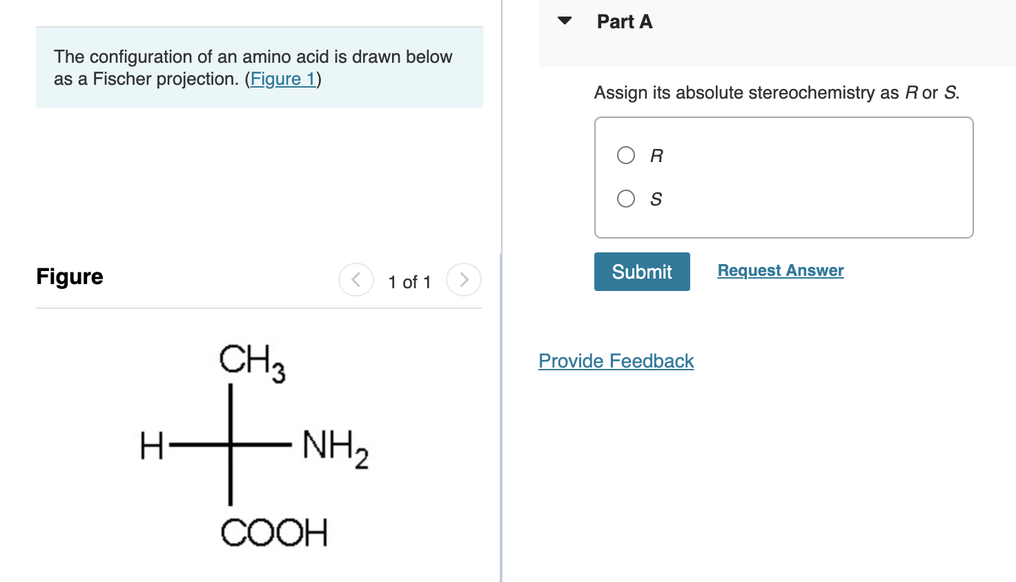 Solved The configuration of an amino acid is drawn below as | Chegg.com