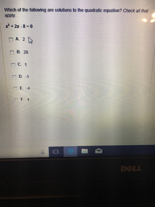 Solved Which of the following are solutions to the quadratic | Chegg.com