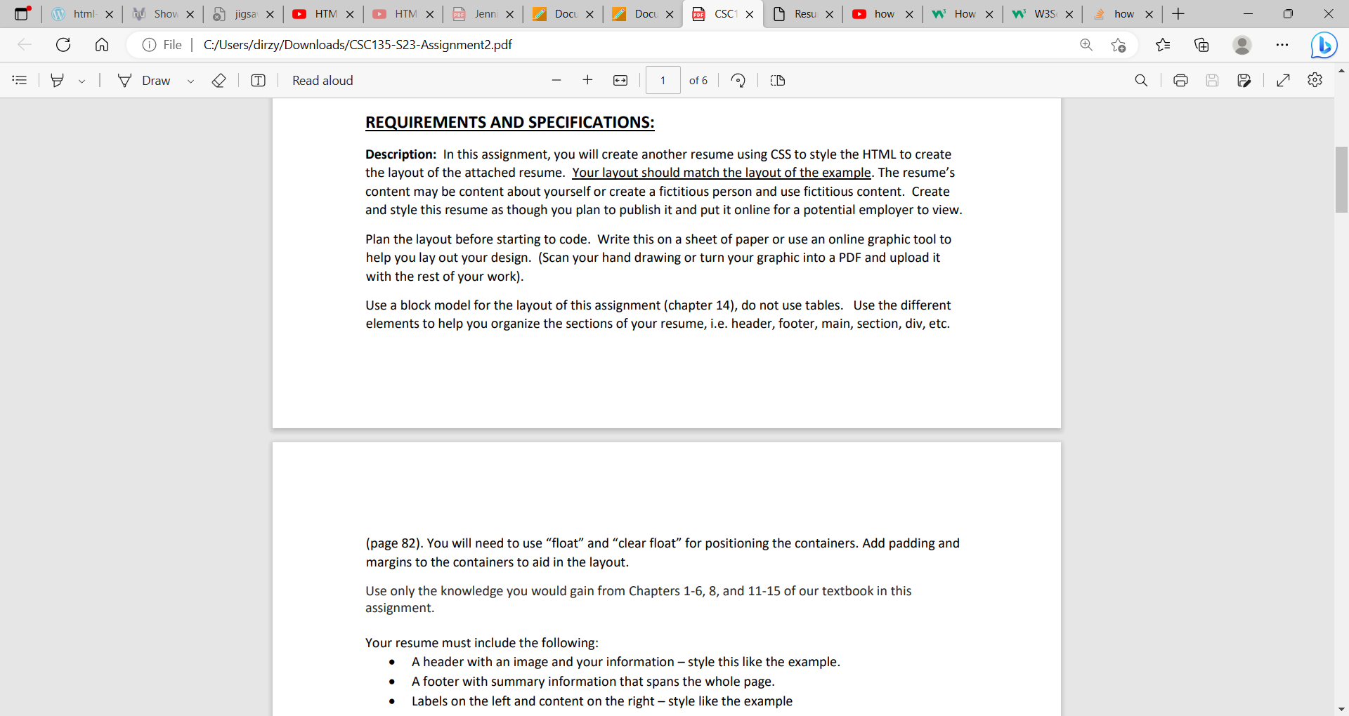 Solved REQUIREMENTS AND SPECIFICATIONS: Description: In this | Chegg.com