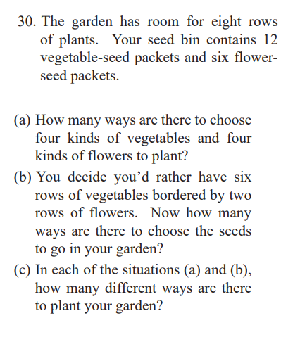Solved 30. The garden has room for eight rows of plants. | Chegg.com