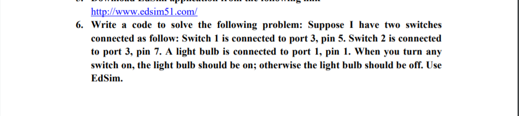 http://www.edsim51.com/ 6. Write a code to solve the | Chegg.com