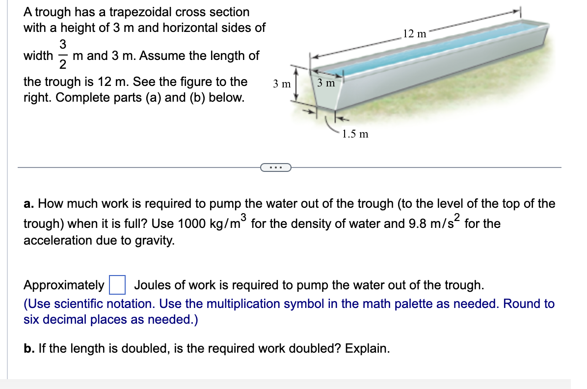 Solved A trough has a trapezoidal cross section with a | Chegg.com
