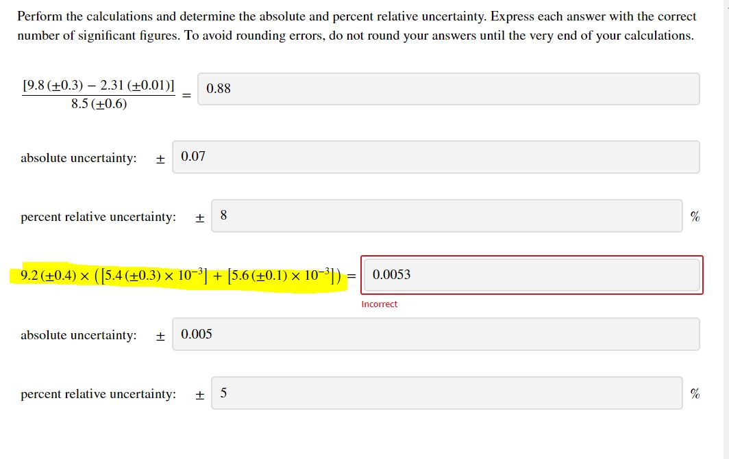 Solved Perform the calculations and determine the absolute | Chegg.com