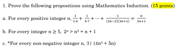 Solved 1. Prove the following propositions using Mathematics | Chegg.com
