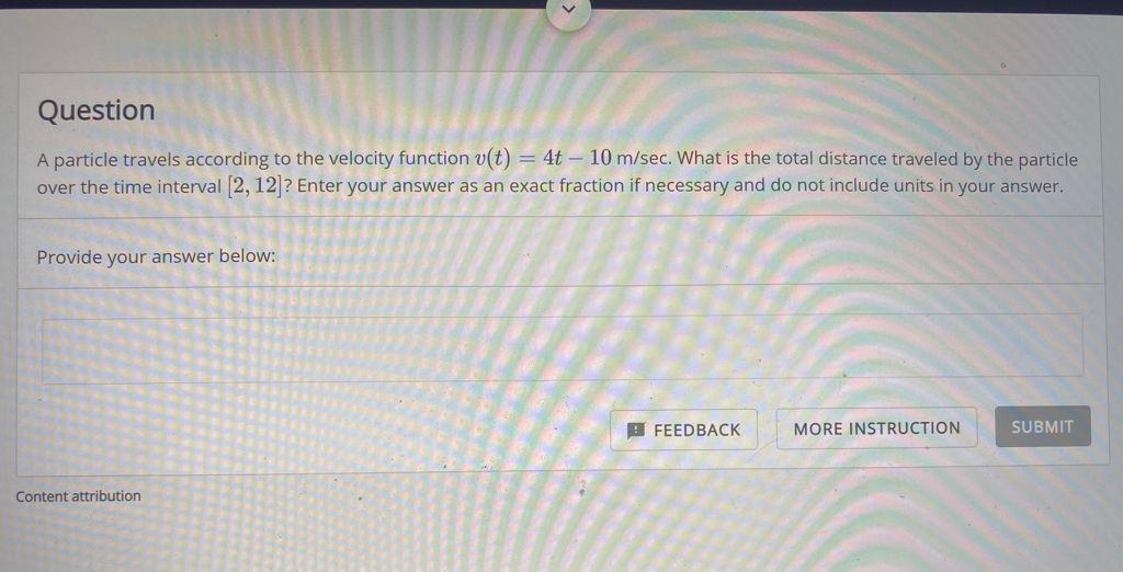 Solved Question A particle travels according to the velocity | Chegg.com