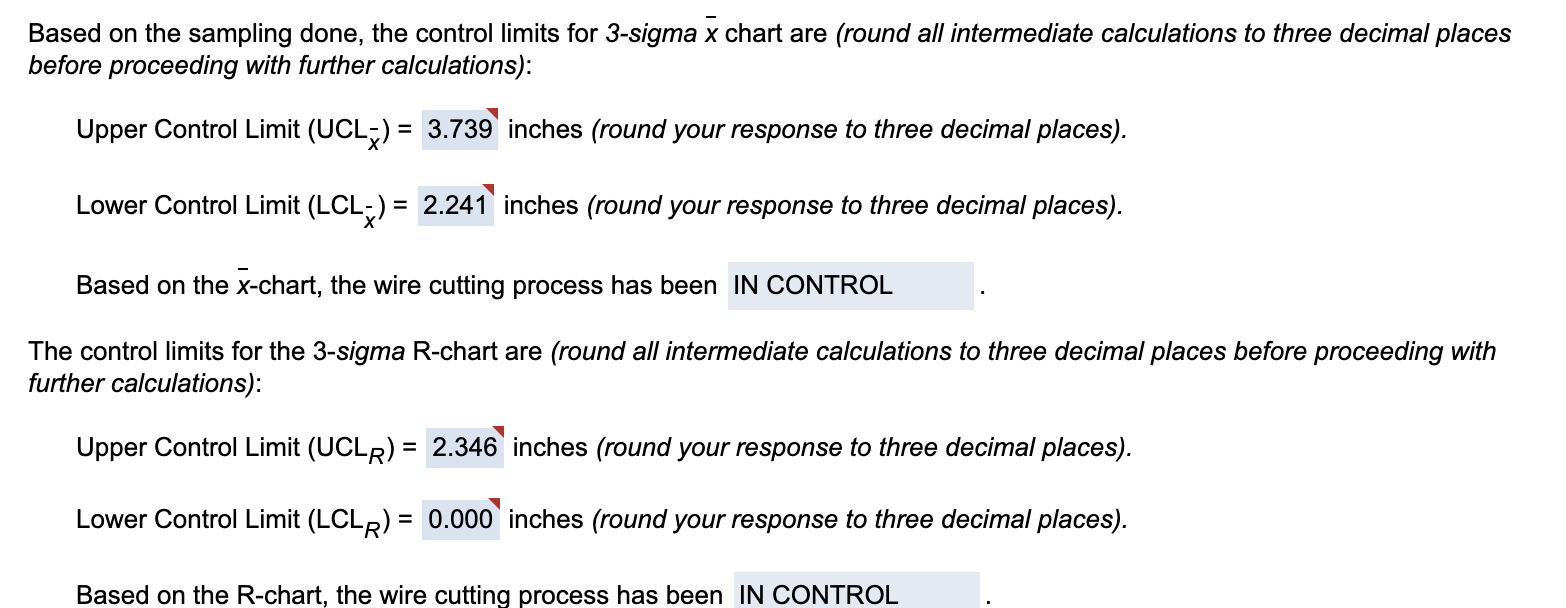 Solved A process that is considered to be in control | Chegg.com