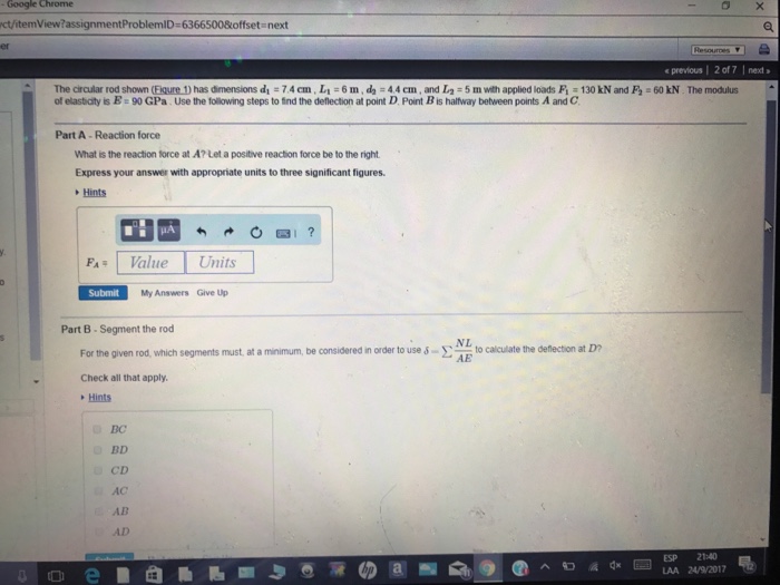 Solved Homework4 Elastic Deformation of an Axially Loaded | Chegg.com Solved Homework4 Elastic Deformation of an Axially Loaded | Chegg.com