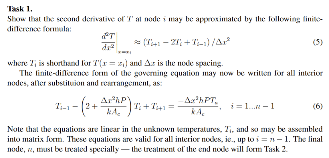 Task 1. Show that the second derivative of T at node | Chegg.com