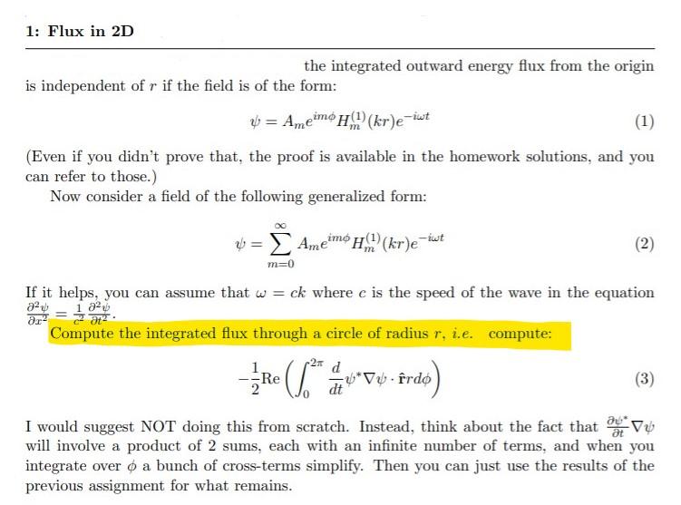 1: Flux in 2D the integrated outward energy flux from | Chegg.com