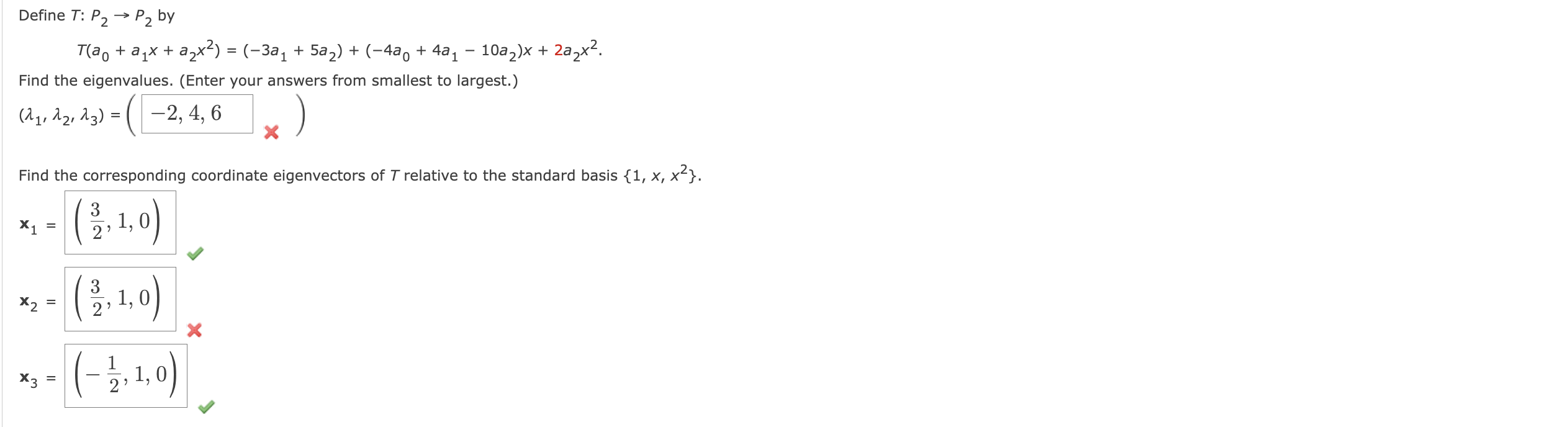 Solved Define T:P2→P2 by | Chegg.com