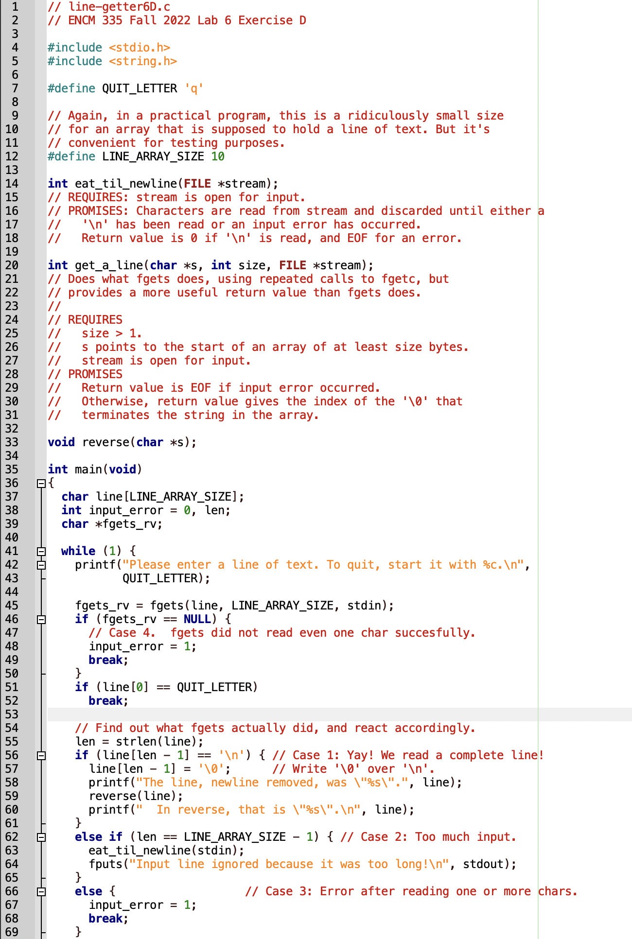 Solved Code for Files fgets and linegetter are given at the | Chegg.com