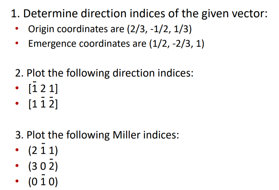 Solved 1. Determine direction indices of the given vector: | Chegg.com