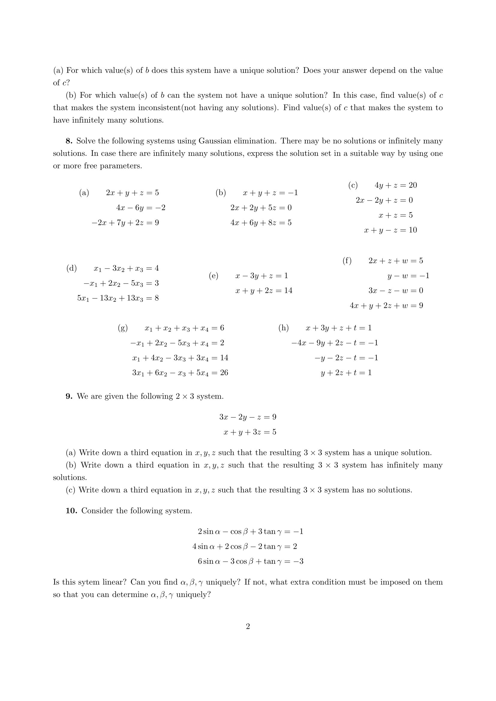 Solved EEM 110 - Exercise Set II 1. In each of the | Chegg.com