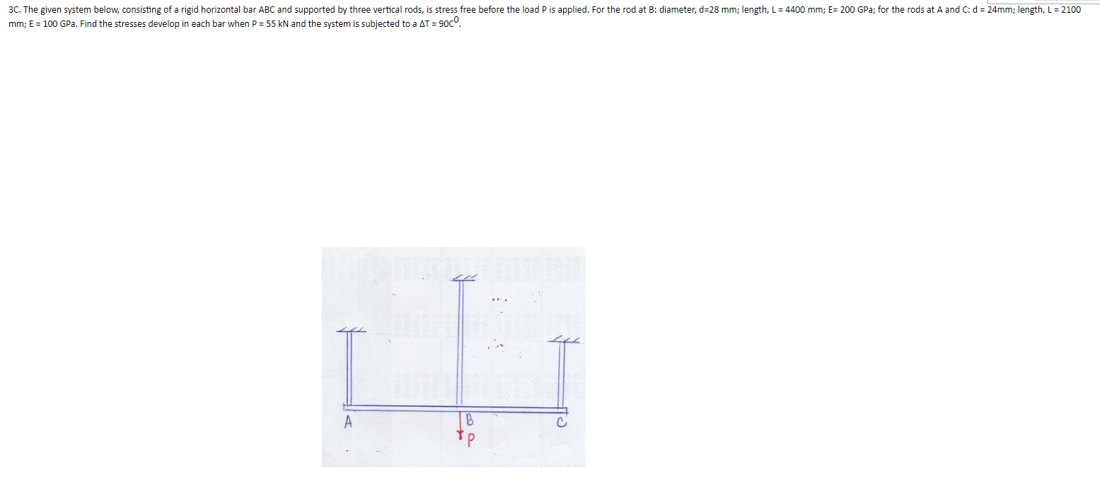 Solved 3C. The given system below, consisting of a rigid | Chegg.com