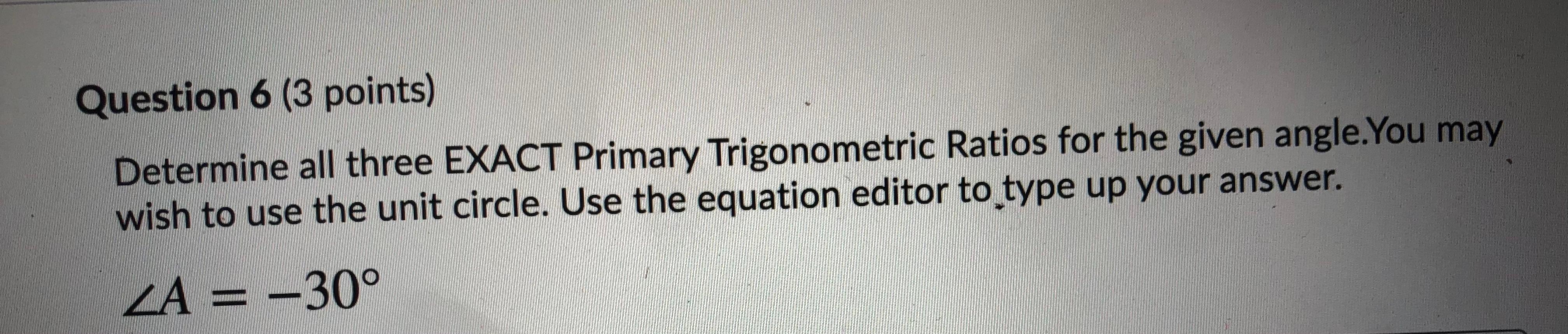 Solved Question 6 (3 points) Determine all three EXACT | Chegg.com