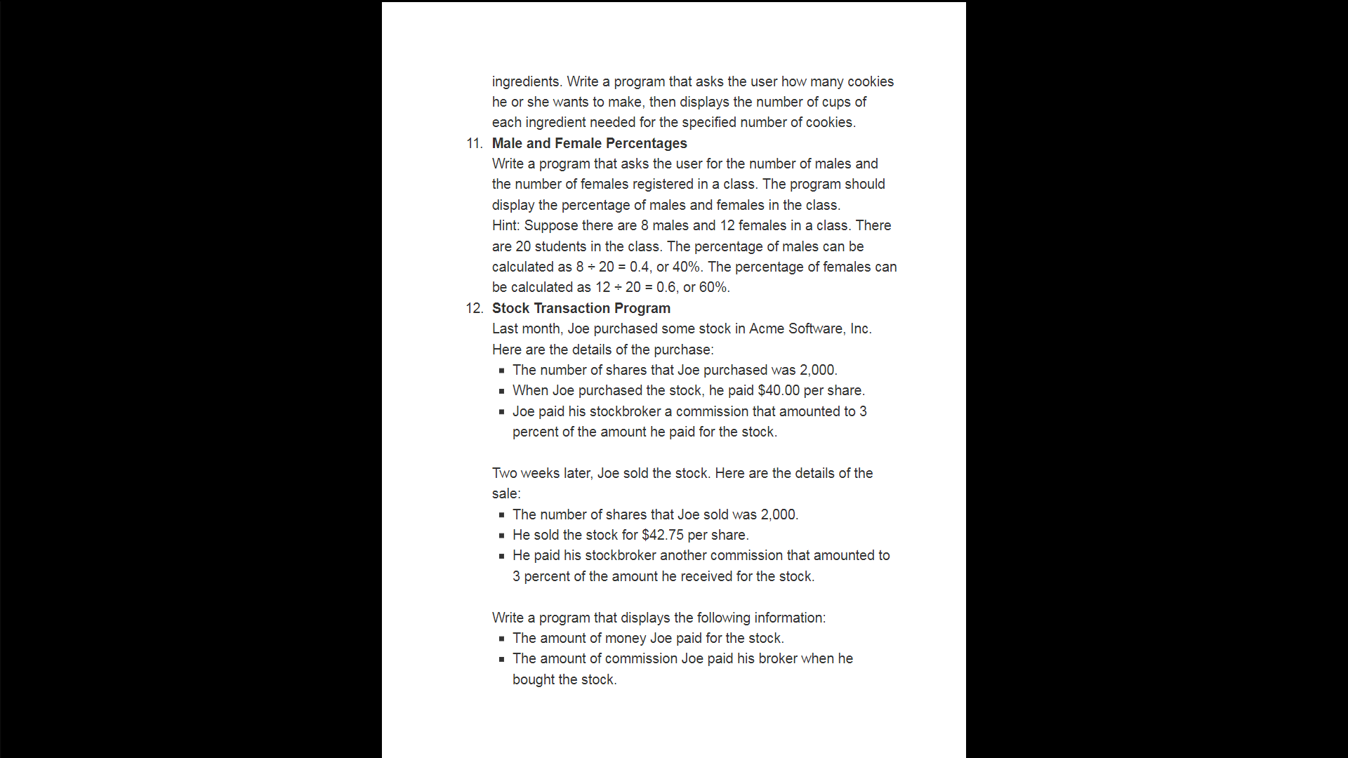 Solved ingredients. Write a program that asks the user how | Chegg.com