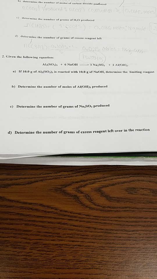 Solved CHEMISTRY :stoichiometry/limiting reagents 1. Given | Chegg.com