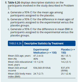 Solved Table 6.26 displays descriptive statistics on the | Chegg.com