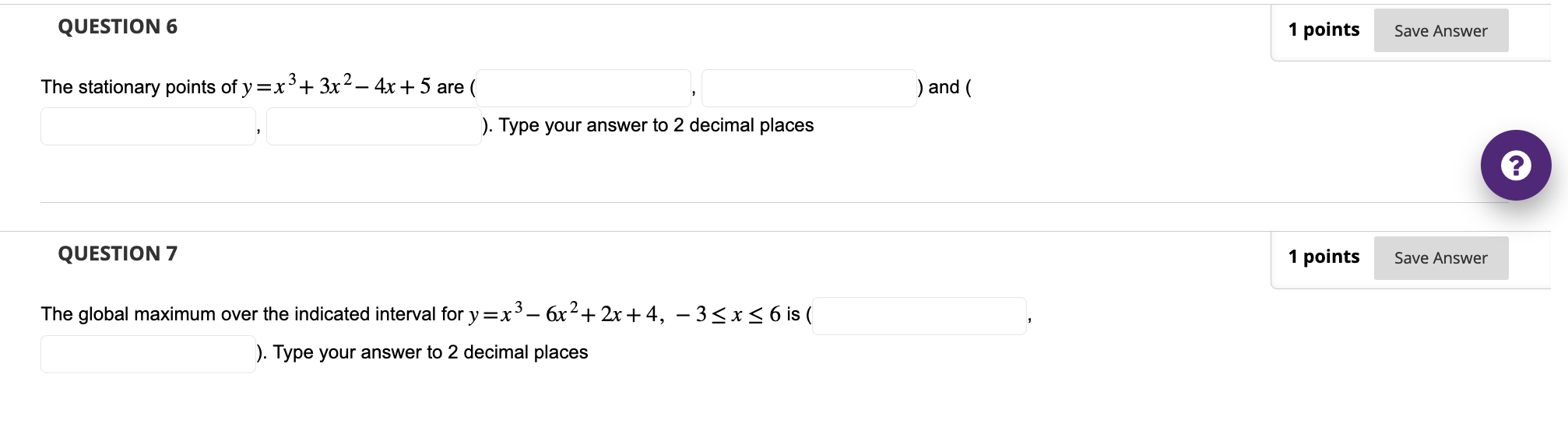 Solved The stationary points of y=x3+3x2−4x+5 are ( ) and ( | Chegg.com