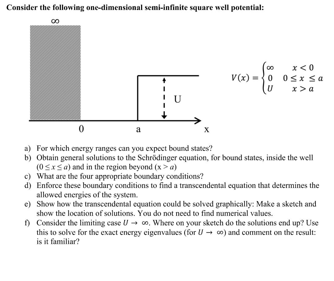Solved Consider the following one-dimensional semi-infinite | Chegg.com