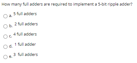 Solved How many full adders are required to implement a | Chegg.com