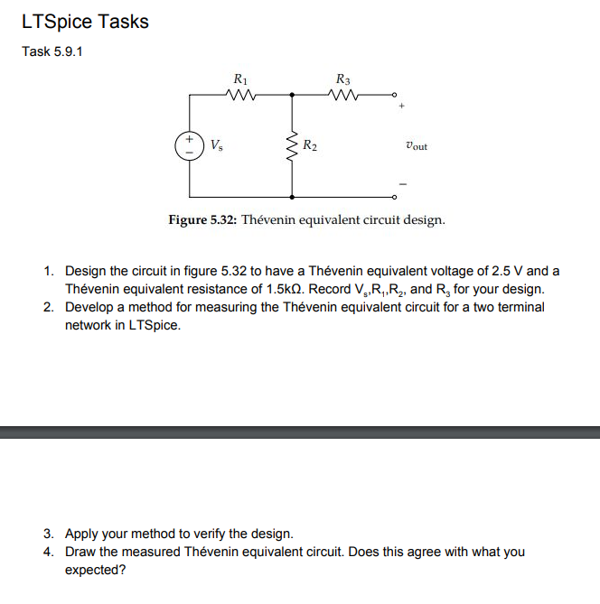 Solved LTSpice Tasks Task 5.9.1 R1 R3 Vs R2 Vout Figure | Chegg.com
