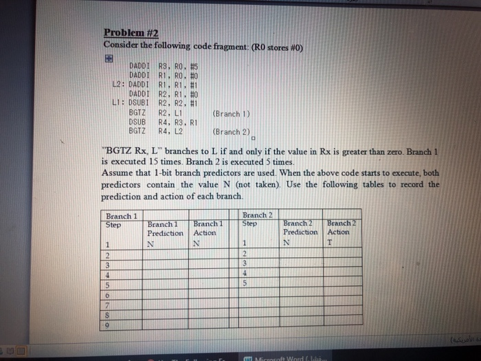 Solved Problem #2 Consider the following code fragment: (R0 | Chegg.com