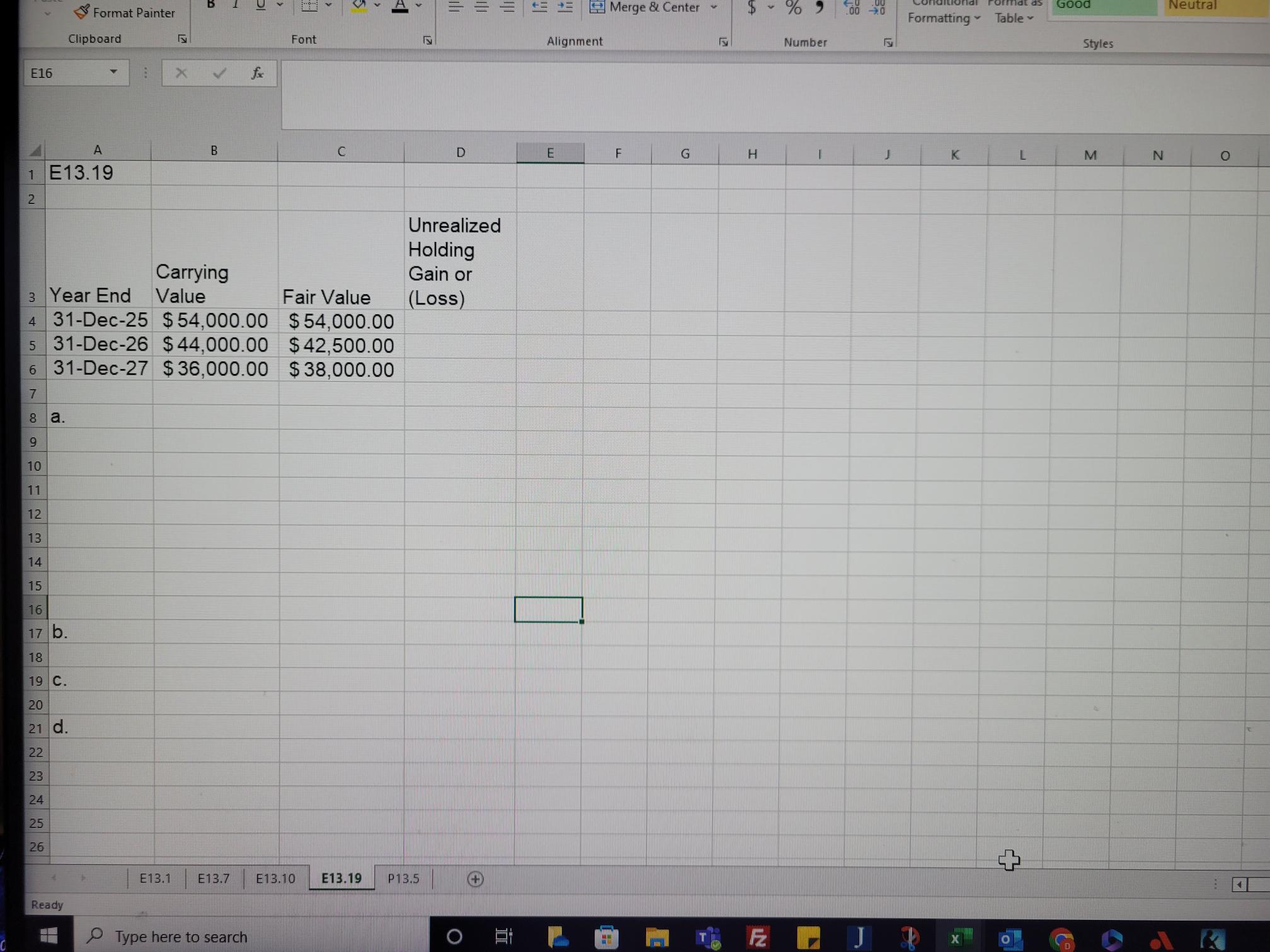 Solved E13.19 (LO 4) (Fair Value Option) ﻿Fallen Company | Chegg.com