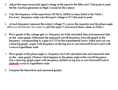 Solved PROCEDURE: PART A: LOW PASS RC FILTER 1. Set up the | Chegg.com