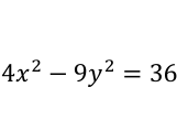 Solved 4x2−9y2=36 | Chegg.com