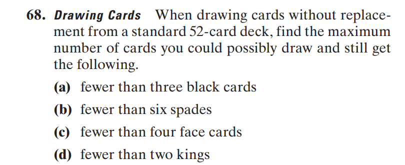 Solved 68. Drawing Cards When drawing cards without | Chegg.com
