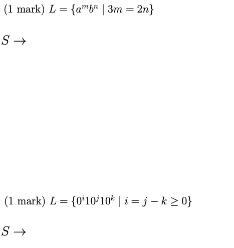 Solved write context-free grammars for the following | Chegg.com